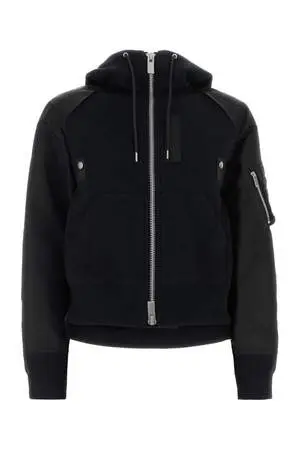 Sacai Two-tone Jersey And Nylon Bomber Jacket - Multicolor