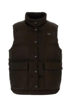 Prada Re-nylon Down Jacket - Brown