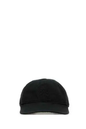 Miu Miu MIU MIU Cotton Baseball Cap Black
