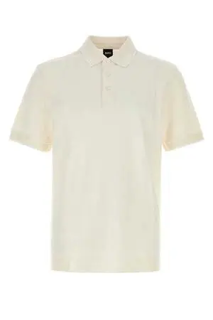 BOSS Ivory Piquet Polo Shirt - White