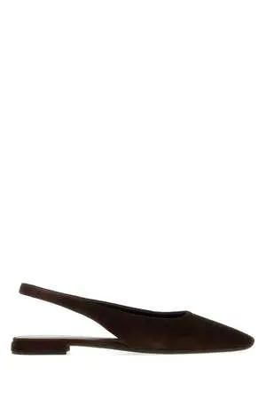 Prada Dark Suede Ballerinas - Brown