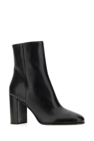Prada Leather Ankle Boots - Black