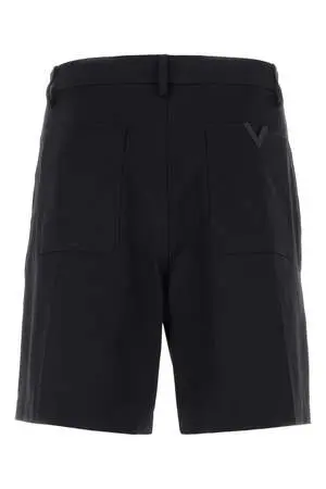 Valentino Garavani Midnight Stretch Cotton Bermuda Shorts - Blue