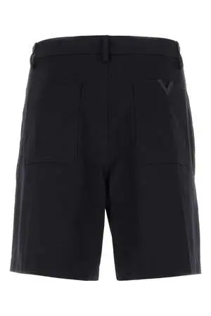 Valentino Garavani Stretch Cotton Bermuda Shorts - Blue