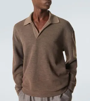 Giorgio Armani Virgin Wool Polo Sweater