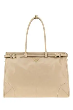 Prada Sand Leather Shoulder Bag - Brown