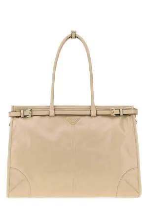Prada Sand Leather Shoulder Bag - Brown