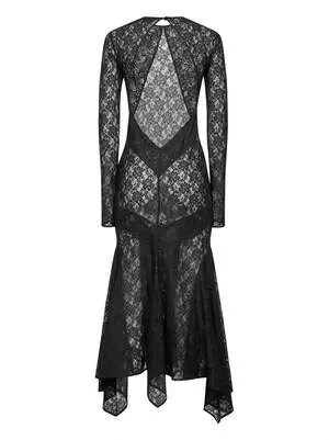 Attico Stretch Lace Asymmetric Midi Dress - Multicolor