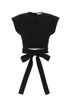 Alaïa Stretch Wool Top - Black