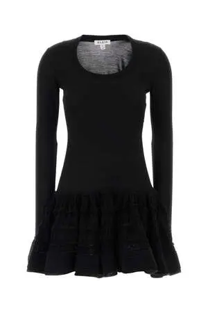 Alaïa Stretch Wool Blend Mini Dress - Black