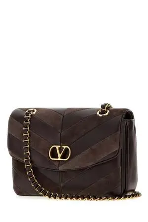 Valentino Garavani Leather And Suede Medium Djuna Shoulder Bag
