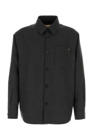 Valentino Garavani Graphite Gabardine Overshirt - Gray