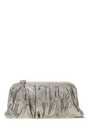 Benedetta Bruzziches Metal Knit Large Venus Clutch - Silver
