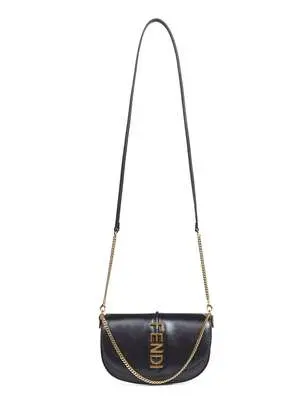 Fendi Black Fendigraphy Wallet On Chain Wallet