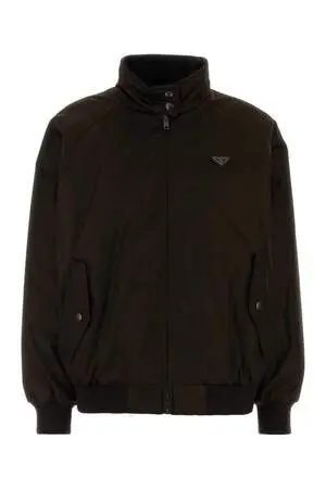 Prada PRADA Re-Nylon Bomber Jacket Brown