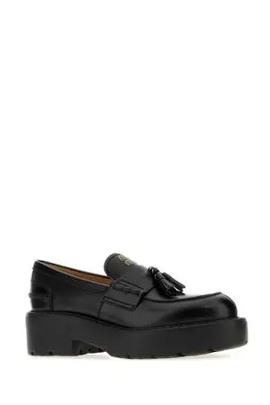 Miu Miu Leather Loafers - Black