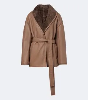 JOSEPH Manu Shearling-lined Leather Coat