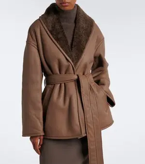 JOSEPH Manu Shearling-lined Leather Coat