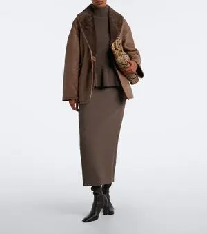 JOSEPH Manu Shearling-lined Leather Coat