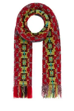 Dries Van Noten Embroidered Wool Blend Marka Scarf - Multicolor