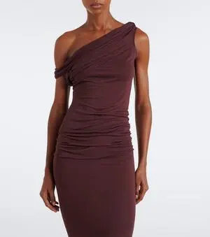 Rick Owens Lilies Laeti Draped One-shoulder Jersey Top