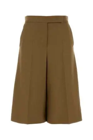 Max Mara Biscuit Wool Superbo Bermuda Shorts - Brown