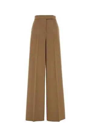 Max Mara Camel Flannel Filato Wide-leg Pant - Brown