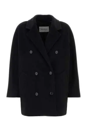 Max Mara Wool Blend Rebus Coat - Black
