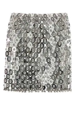 Rabanne Metal Knit Mini Skirt - Silver
