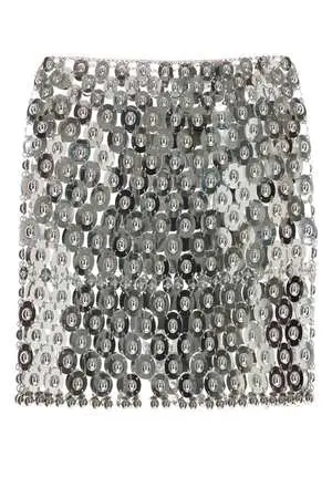 Rabanne Metal Knit Mini Skirt - Silver