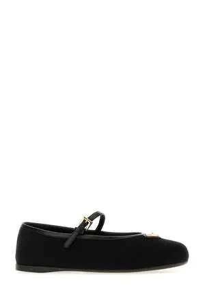 Prada Canvas Ballerinas - Black