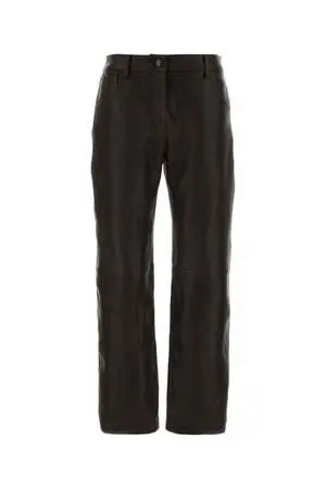 Magda Butrym Chocolate Leather Pant - Brown