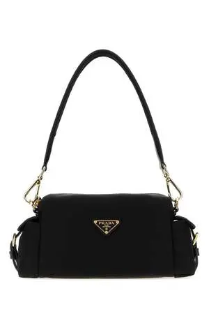 Prada Canvas Shoulder Bag - Black