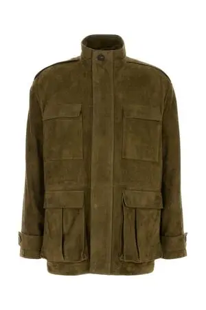 FERRAGAMO Olive Suede Jacket