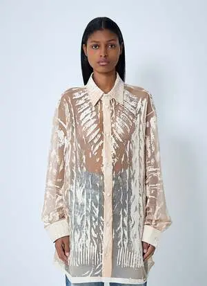 DIESEL® C-overy-qmbr Sheer Textured Shirt - White