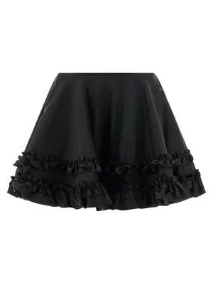 GANNI Duchesse Nylon Mini Frill' Skirt - Black