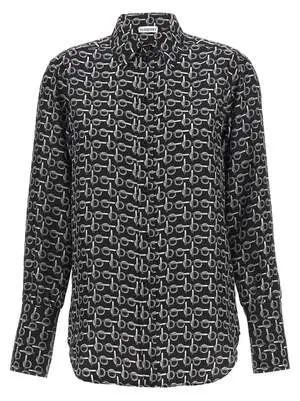Burberry BURBERRY Silk Printed Shirt Black