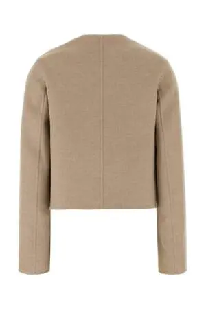 FERRAGAMO Sand Wool Blend Blazer - Brown