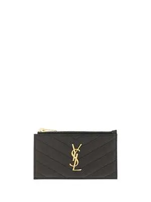 Saint Laurent Leather Cardholder - Black