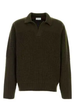 FERRAGAMO Olive Wool Sweater - Green