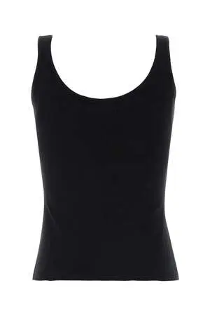 Off-White Stretch Cotton Tank Top - Black