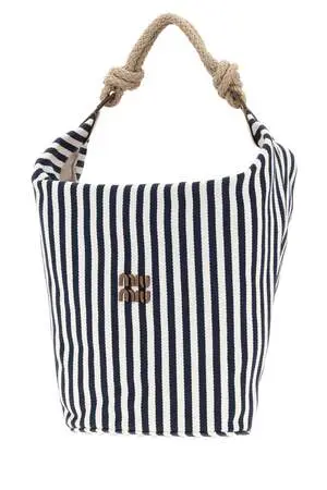 Miu Miu Embroidered Canvas Bucket Bag - Multicolor