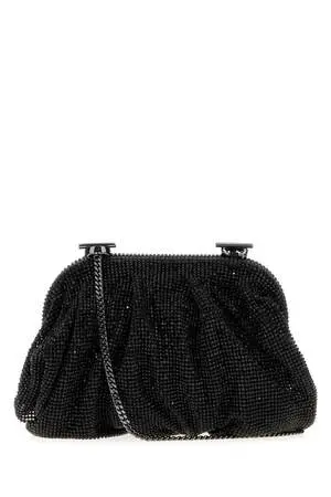 Benedetta Bruzziches Embellished Fabric Small Venus Clutch - Black