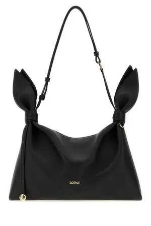 Loewe Leather Medium Scarf Shoulder Bag - Black