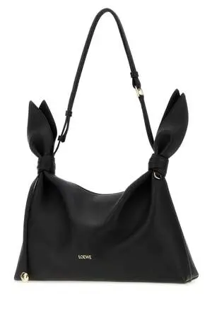 Loewe Leather Medium Scarf Shoulder Bag - Black