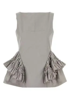 Dries Van Noten Grey Cotton Casey Top - Gray