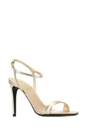 Prada Leather Sandals - Gold