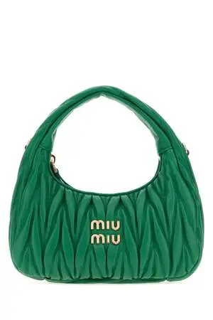 Miu Miu Grass Nappa Leather Wander Handbag - Green