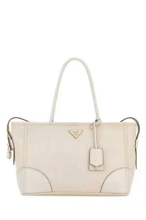 Prada Canvas Large Shopping Bag - White