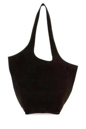 Attico Dark Suede Large Le Scoop Shopping Bag - Brown